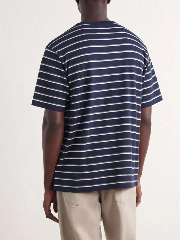 Aimé Leon Dore Striped Cotton-jersey T-shirt - Navy