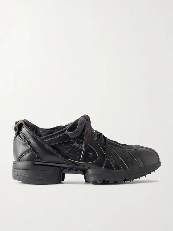 Simone Rocha Adidas Originals Clima Embellished Lace-trimmed Leather Sneakers - Black