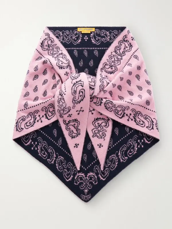 Guest In Residence The Wild Rag Cashmere-jacquard Scarf - Blue