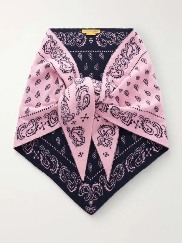 Guest In Residence The Wild Rag Cashmere-jacquard Scarf - Navy