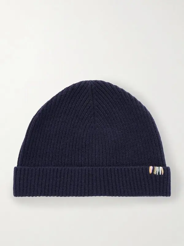 Extreme Cashmere Ribbed Cashmere Beanie - Blue