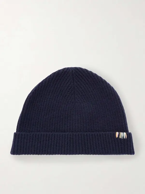 Extreme Cashmere Ribbed Cashmere Beanie - Navy