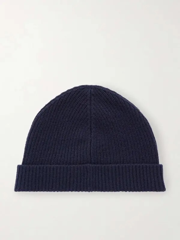 Extreme Cashmere Ribbed Cashmere Beanie - Navy