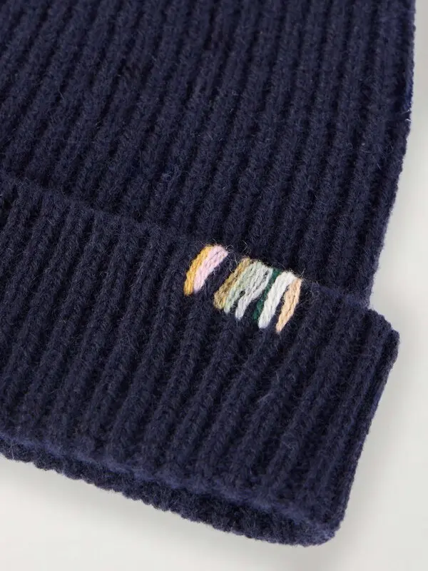Extreme Cashmere Ribbed Cashmere Beanie - Navy