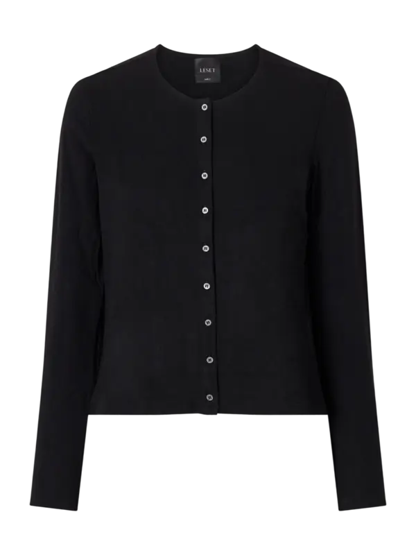 LESET Lauren Jersey Cardigan - Black