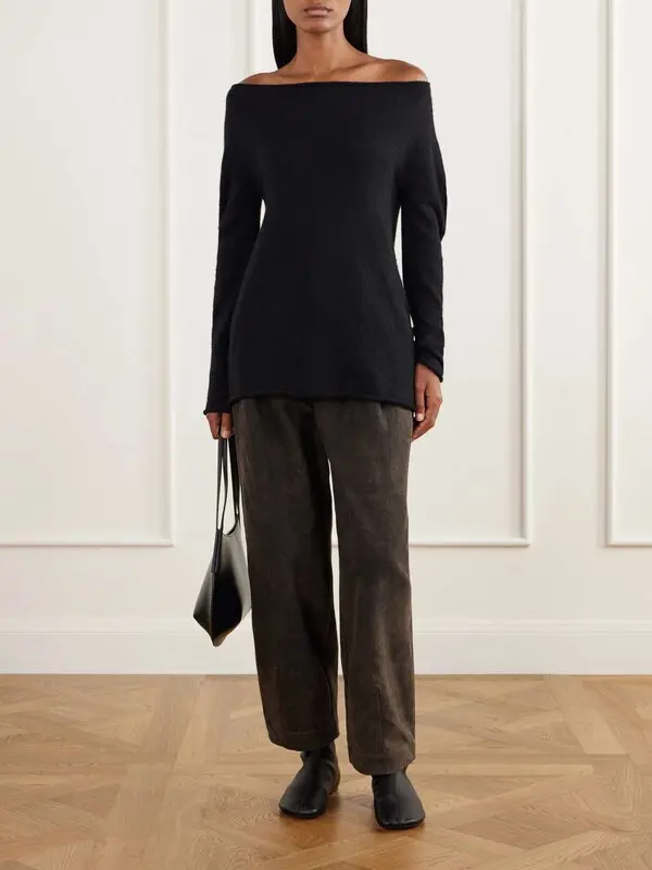 LAUREN MANOOGIAN Off-the-shoulder Wool-blend Sweater