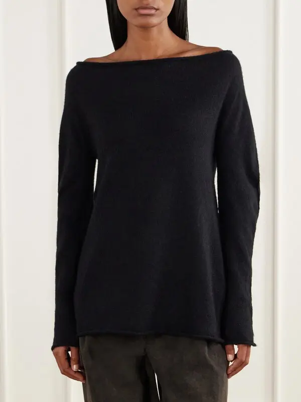 LAUREN MANOOGIAN Off-the-shoulder Wool-blend Sweater - Black