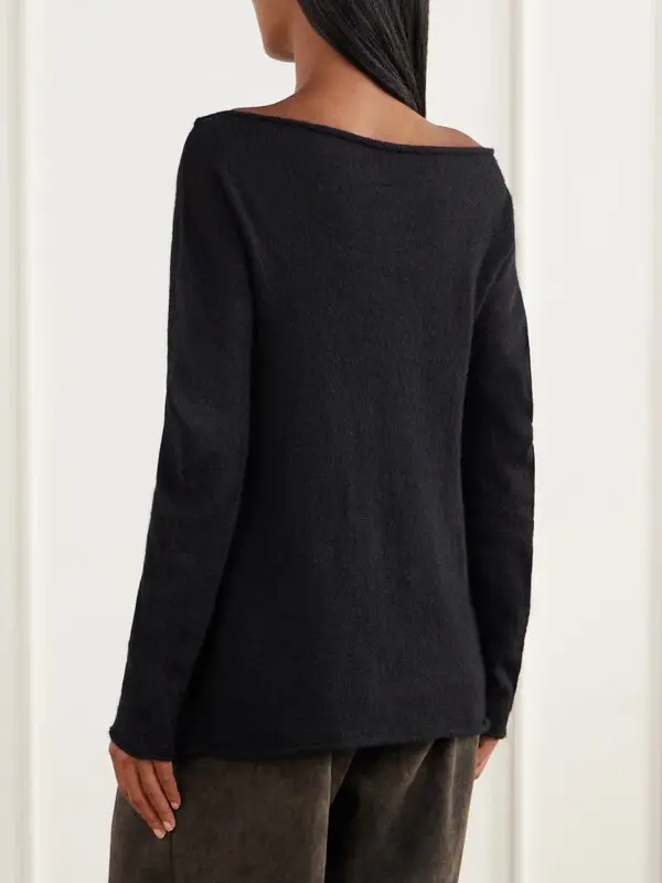 LAUREN MANOOGIAN Off-the-shoulder Wool-blend Sweater - Black