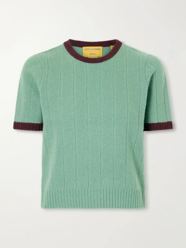 Guest In Residence Rib Ringer Cashmere T-shirt