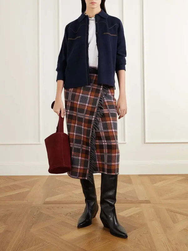 Guest In Residence Western Cropped Cashmere Cardigan