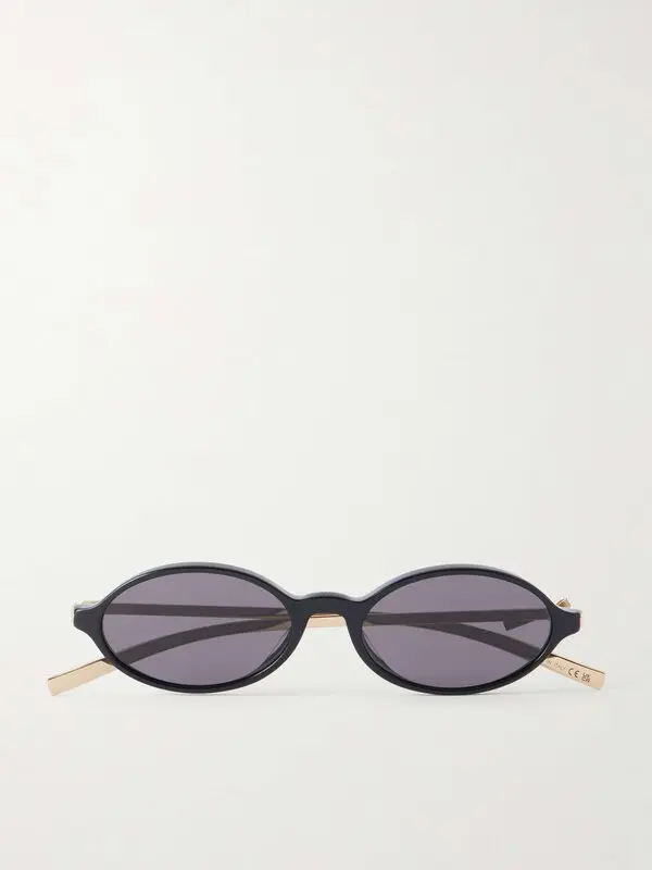 Dior Bow R2i Oval-frame Acetate And Gold-tone Sunglasses