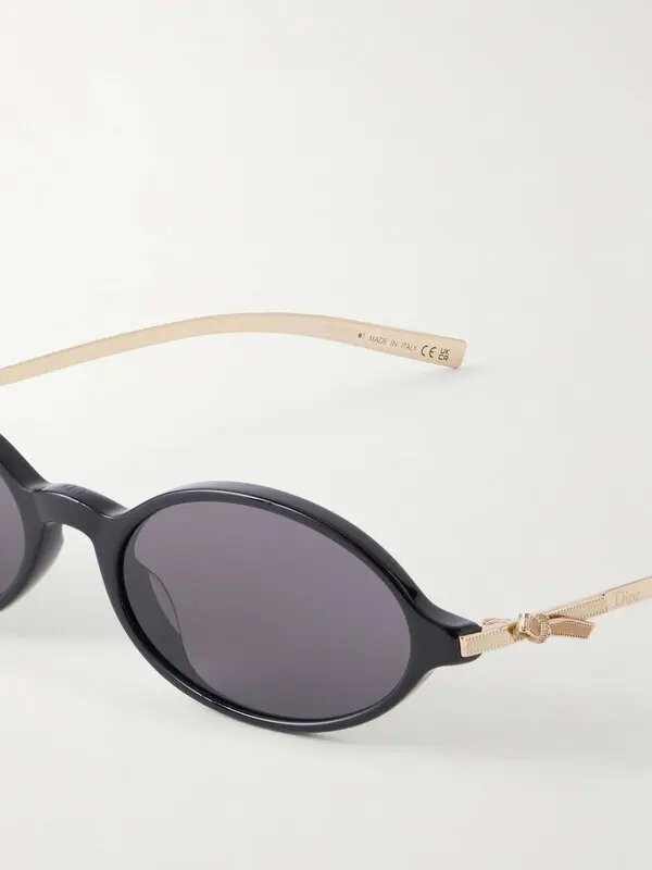 Dior Bow R2i Oval-frame Acetate And Gold-tone Sunglasses