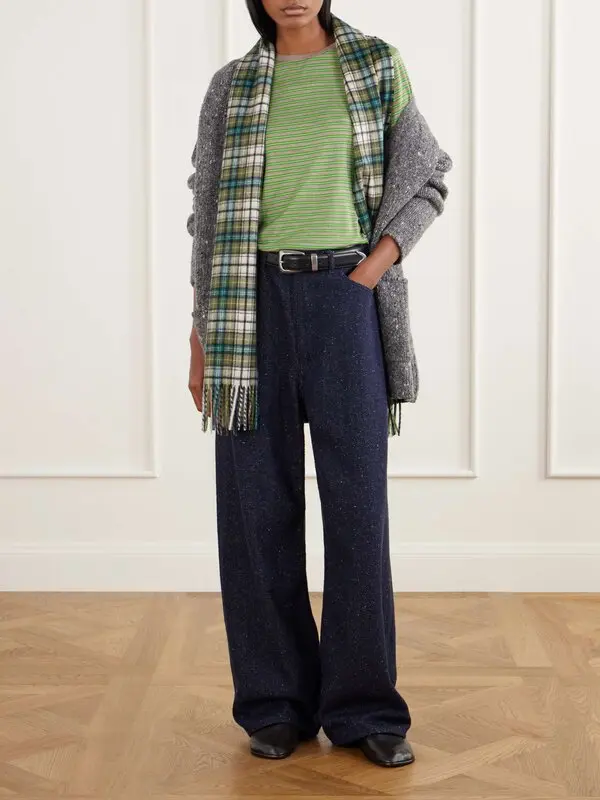 Auralee Striped Wool-jersey T-shirt