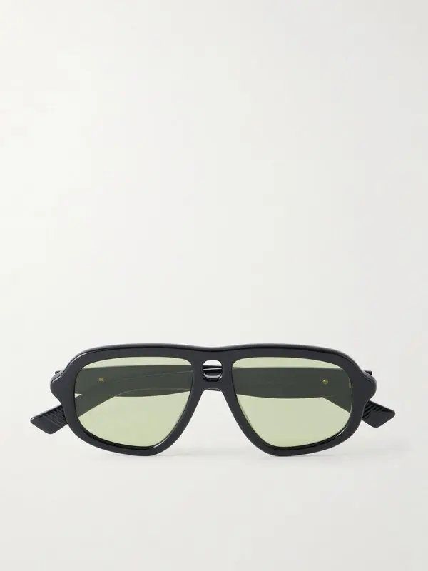 Bottega Veneta Sophia Ribbon Aviator-style Acetate Sunglasses - Black