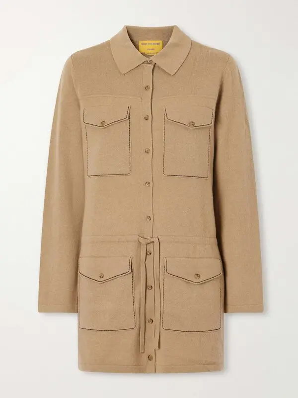 Guest In Residence Industry Drawstring Cashmere Mini Dress - Camel