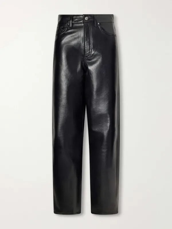 AGOLDE Nate Leather-blend Tapered Pants