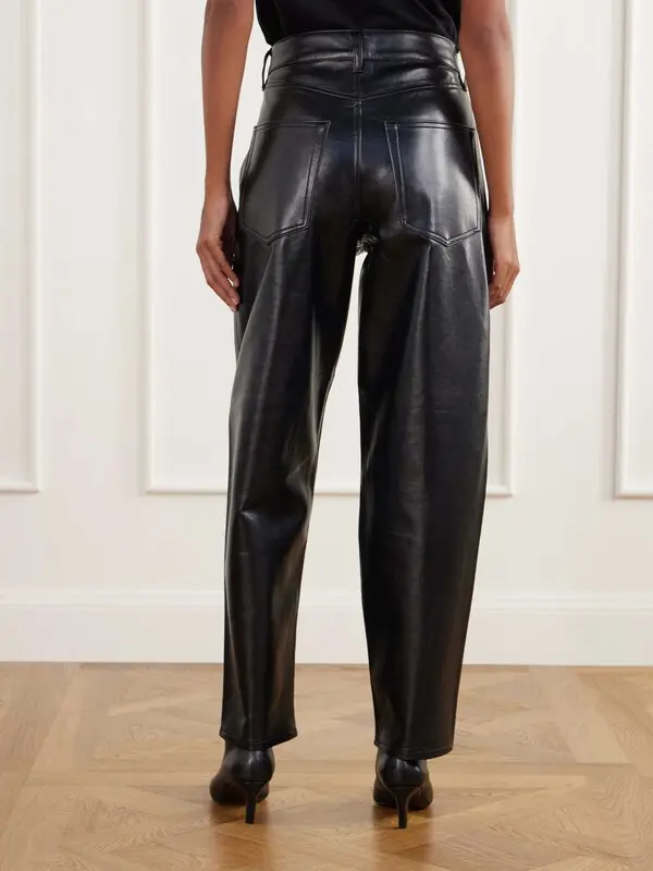 AGOLDE Nate Leather-blend Tapered Pants