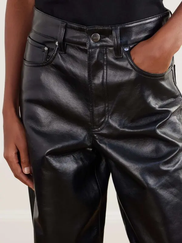 AGOLDE Nate Leather-blend Tapered Pants