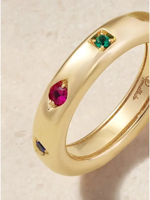 Pomellato Iconica 18-karat Rose Gold, Ruby, Sapphire And Emerald Ring