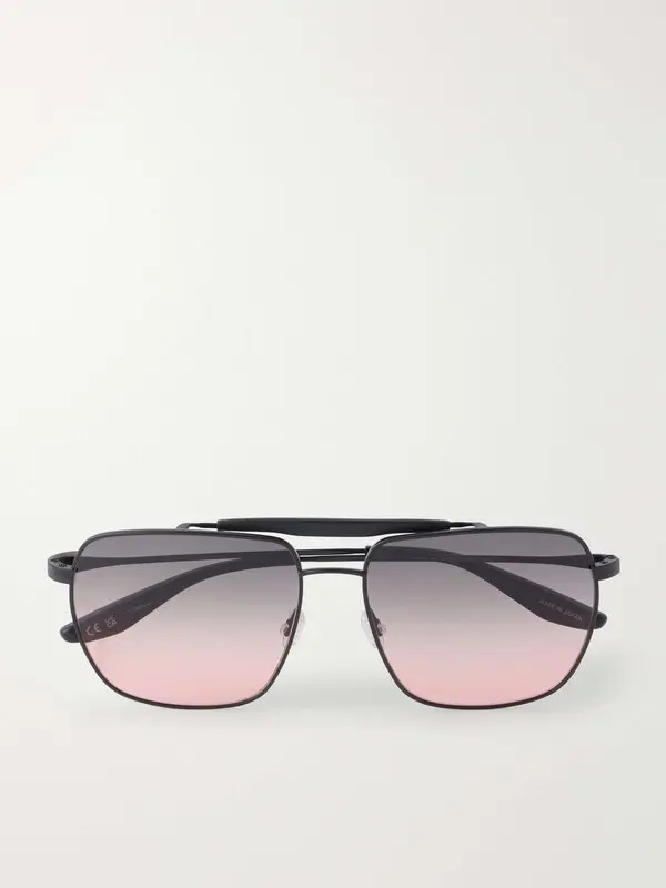 Barton Perreira Bhanot Aviator-style Titanium Sunglasses