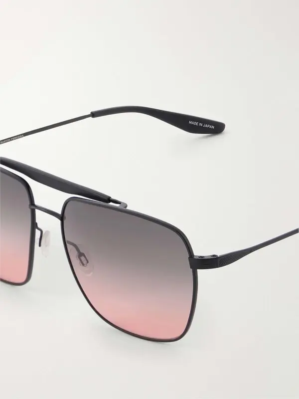 Barton Perreira Bhanot Aviator-style Titanium Sunglasses