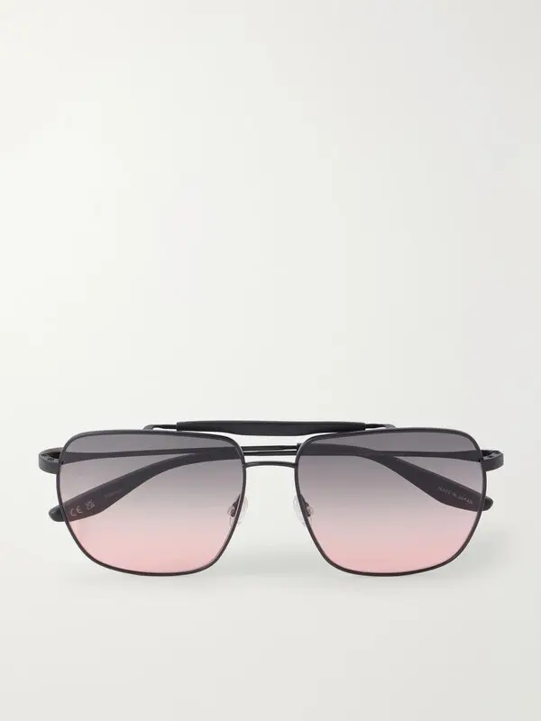 Barton Perreira Bhanot Aviator-style Titanium Sunglasses - Black