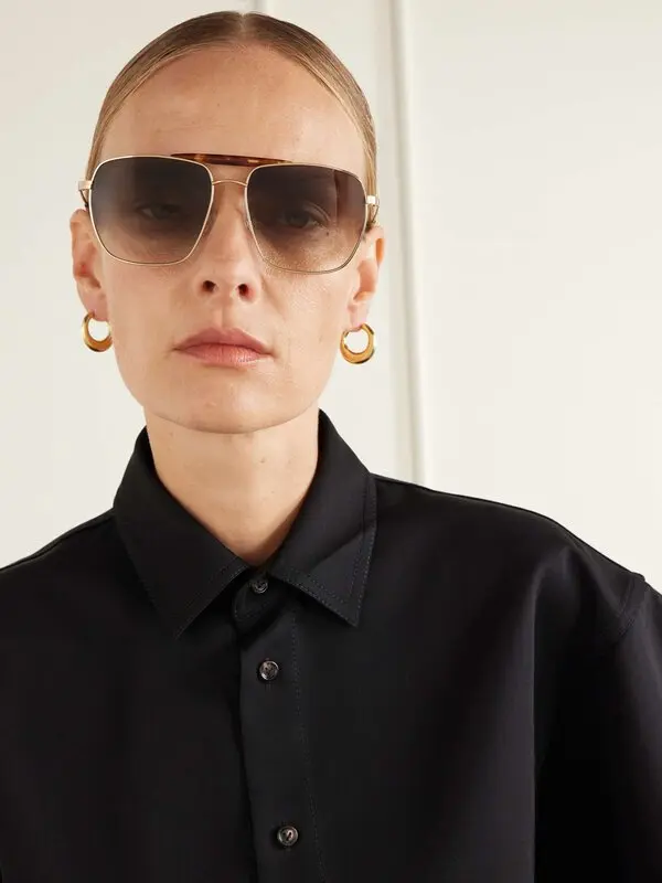 Barton Perreira Bhanot Aviator-style -tone Sunglasses