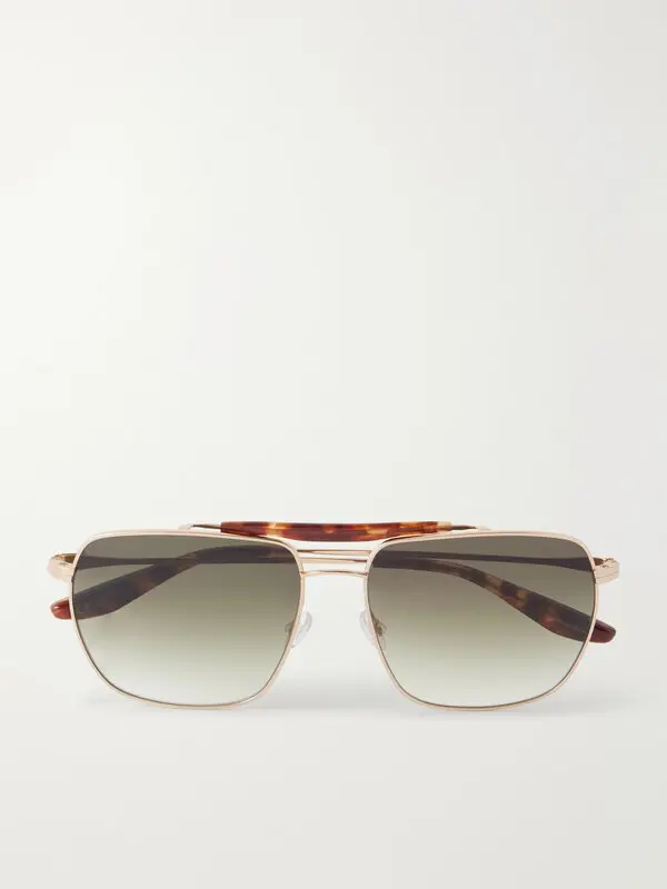 Barton Perreira Bhanot Aviator-style -tone Sunglasses - Gold