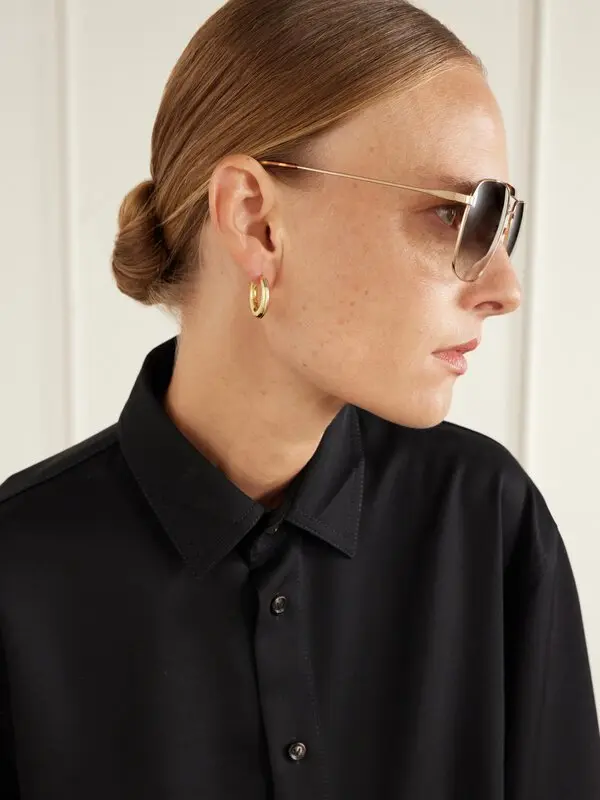 Barton Perreira Bhanot Aviator-style -tone Sunglasses