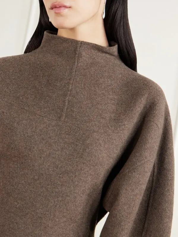 Max Mara Tenuta Paneled Wool-blend Midi Dress - Brown