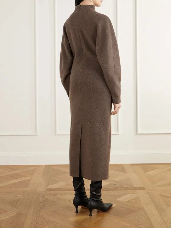 Max Mara Tenuta Paneled Wool-blend Midi Dress