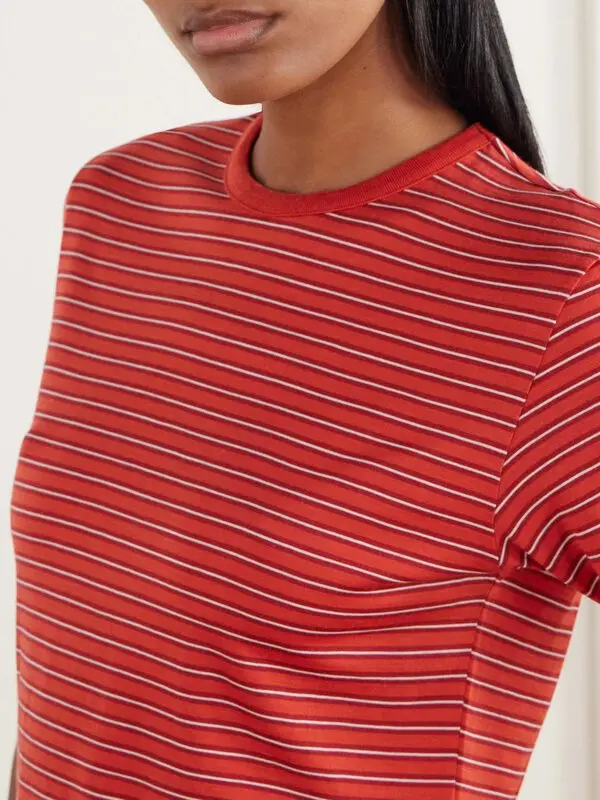 Auralee Striped Wool-jersey T-shirt