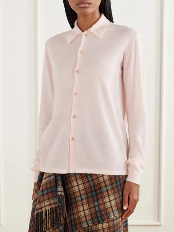 Auralee Cashmere Cardigan - Pink