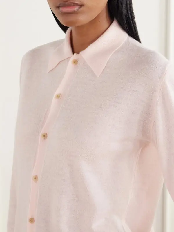 Auralee Cashmere Cardigan - Pink