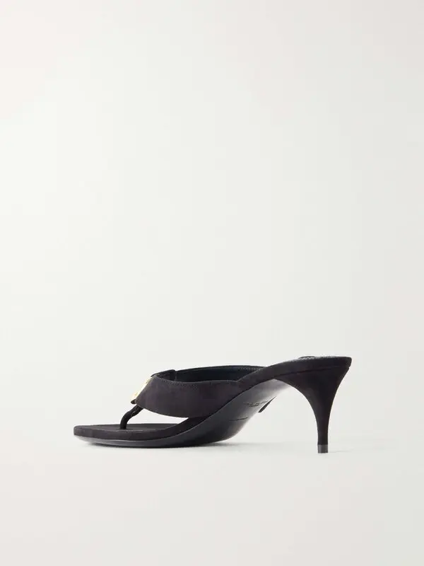 Alaïa Infra 55 Embellished Suede Thong Sandals