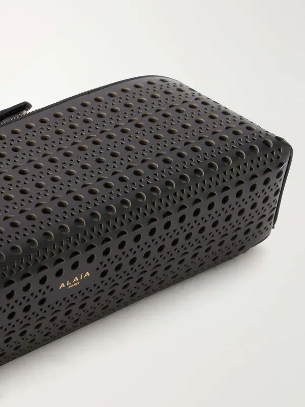 Alaïa Delta Laser-cut Leather Clutch