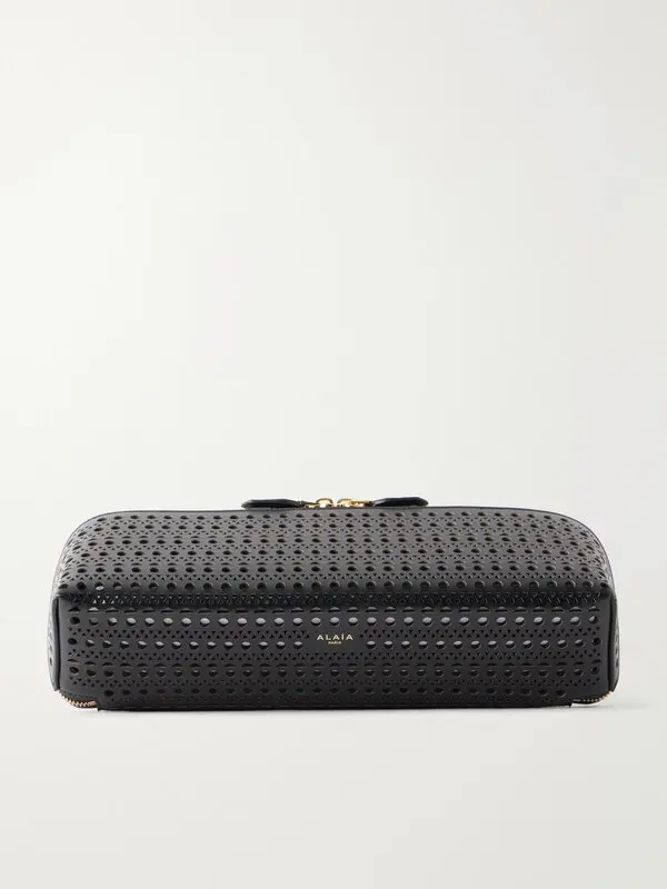 Alaïa Delta Laser-cut Leather Clutch