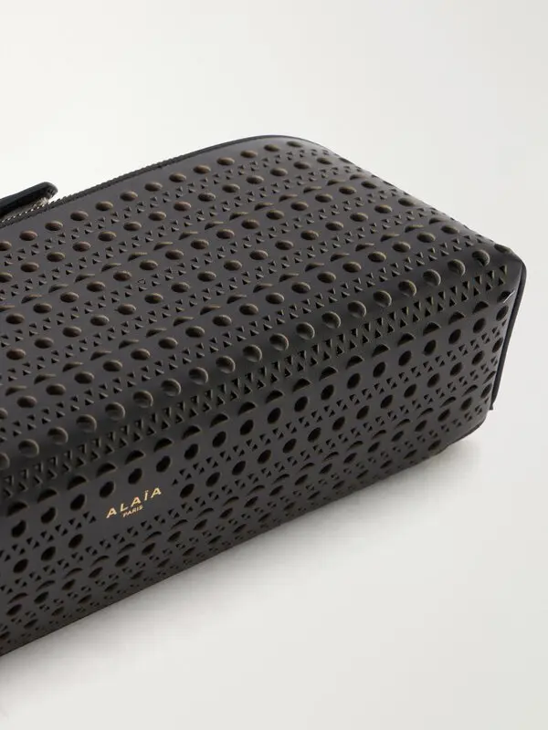 Alaïa Delta Laser-cut Leather Clutch
