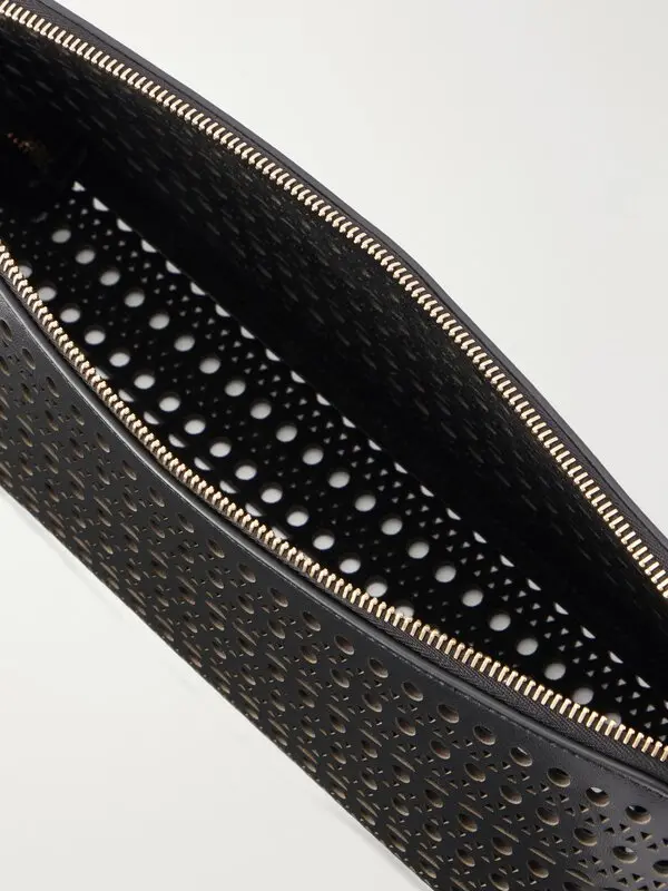 Alaïa Delta Laser-cut Leather Clutch