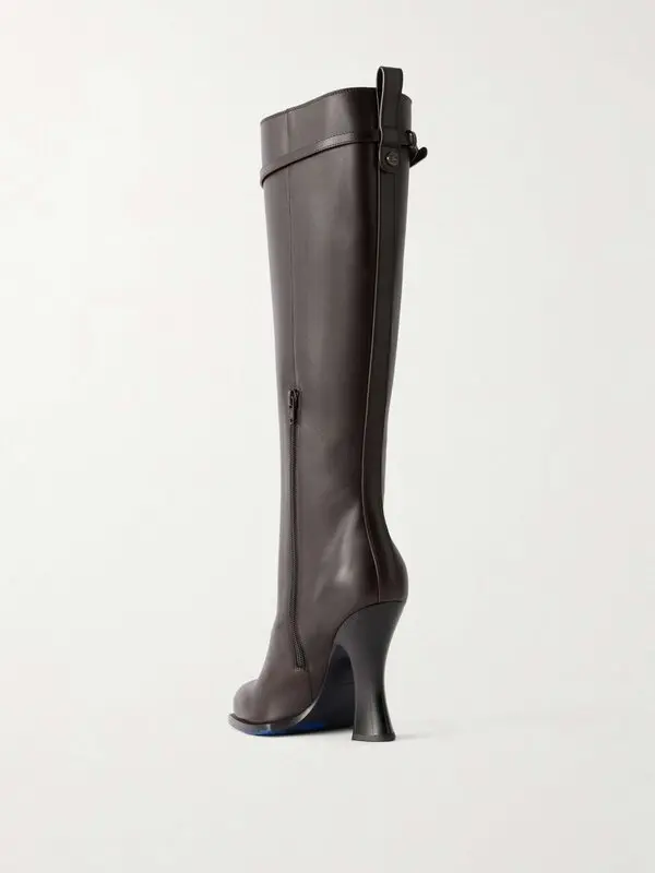 Burberry 100 Belted Leather Knee-high Boots