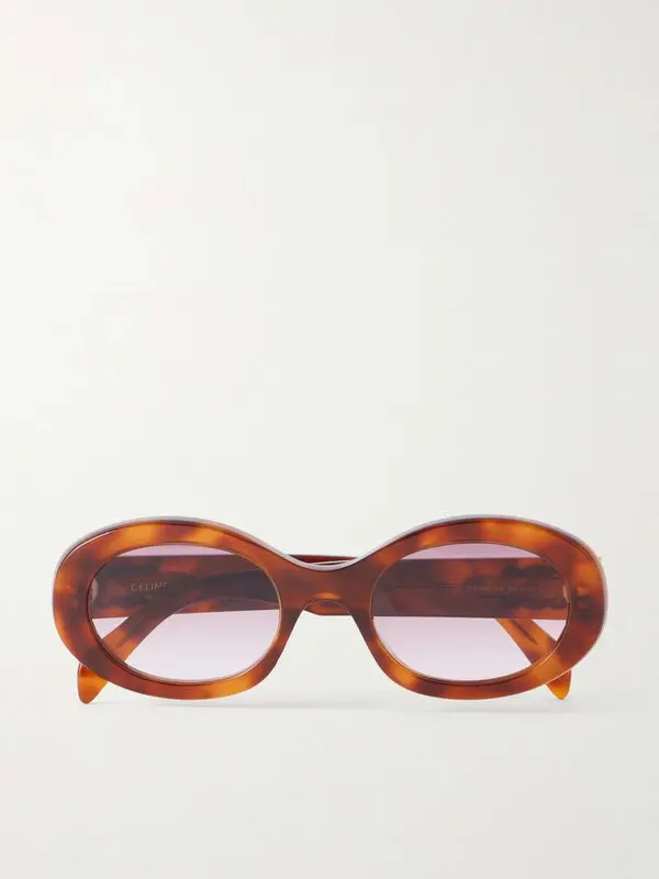 Celine Triomphe Oval-frame Acetate Sunglasses