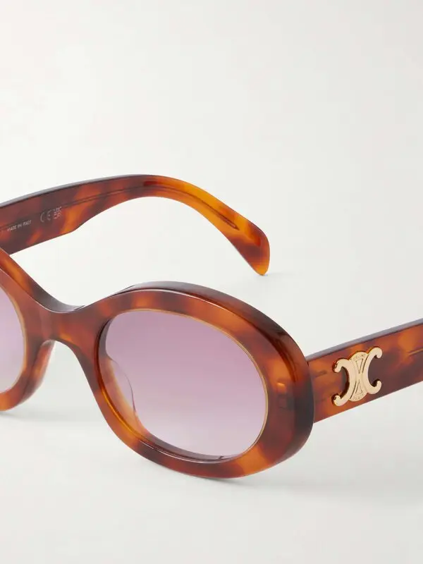 Celine Triomphe Oval-frame Acetate Sunglasses