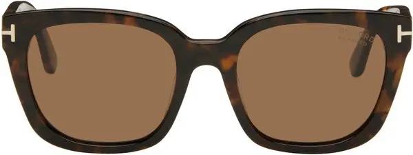 TOM FORD Haylay Square Frame Sunglasses - Brown