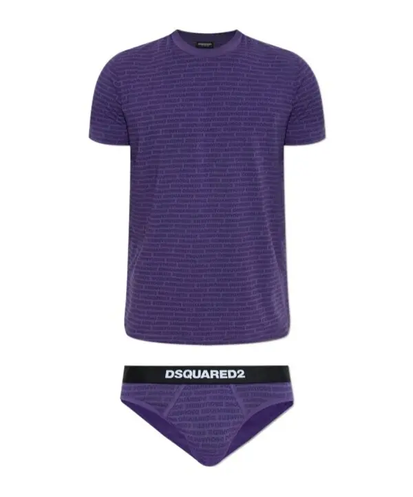 Dsquared2 Short-sleeve T-shirt And Briefs Set - Purple