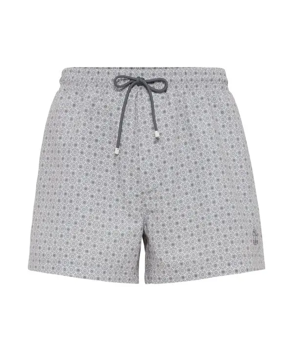 Brunello Cucinelli Graphic-printed Swim Shorts - Gray