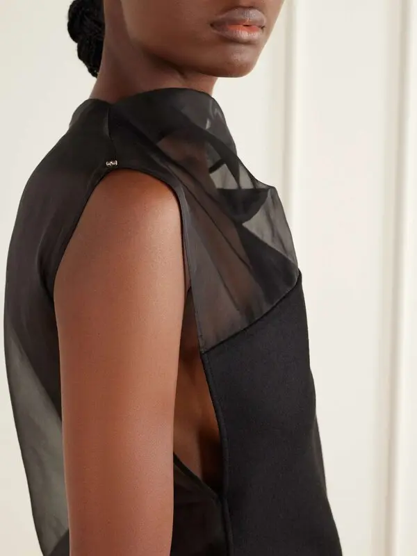 Sportmax Cesto Draped Virgin Wool And Silk Mini Dress