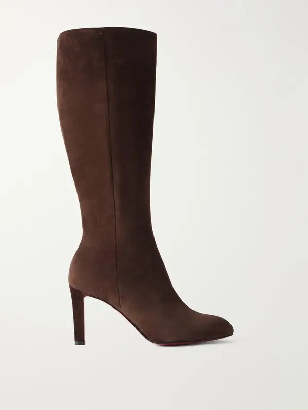 CHRISTIAN LOUBOUTIN Fannylove 85 Suede Knee Boots - Brown