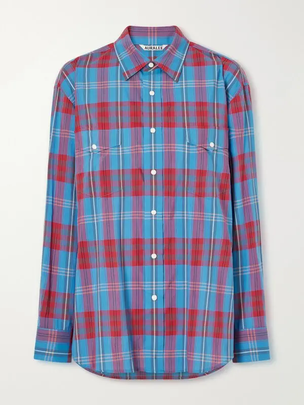 Auralee Checked Cotton And Silk-blend Shirt