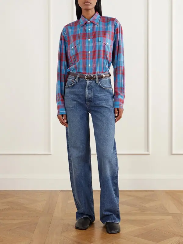 Auralee Checked Cotton And Silk-blend Shirt
