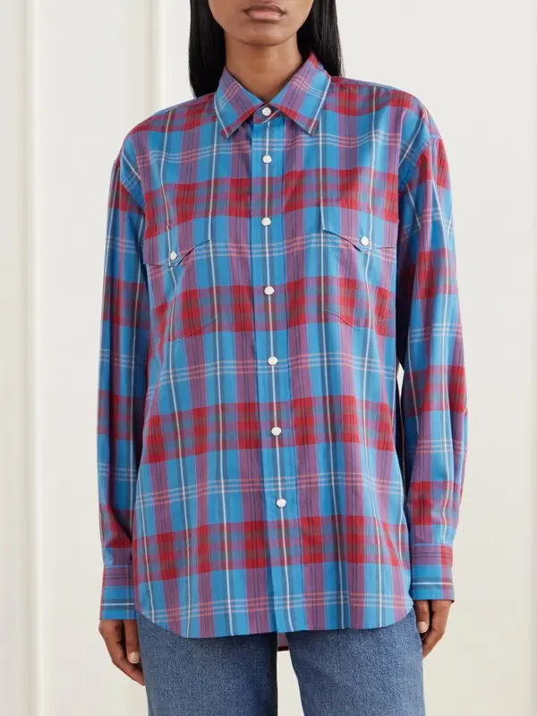 Auralee Checked Cotton And Silk-blend Shirt